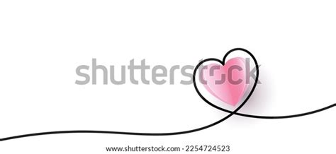 Continuous Line Heart Shape Border Realistic Stock Vector Royalty Free 2254724523 Shutterstock