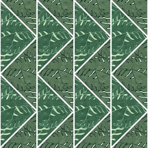 Premium Vector Contoured Outline Leaves Mosaic Seamless Pattern Palm