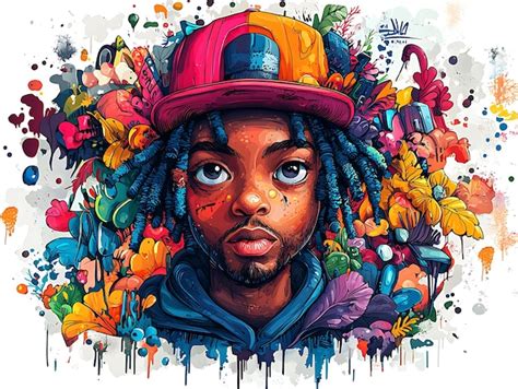 Playful Graffitistyle Illustration Featuring Endearing Cartoon