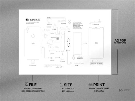 IPhone XR Teardown Template IPhone Teardown Framed IPhone XR IPhone Frame Etsy