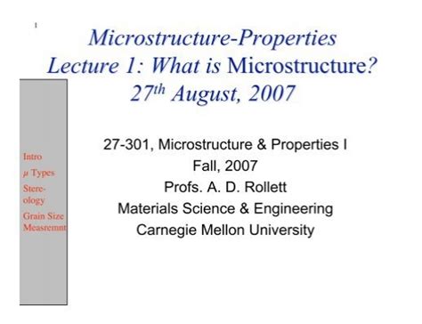 Microstructure Properties Lecture 1 Materials Science And