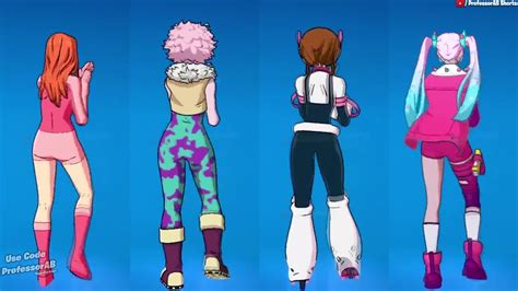 Fortnite Evil Plan Tiktok Emote With Atom Eve Mina Ashido Ochaco Lennox