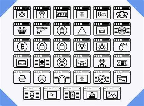 Premium Vector Dark Web Icon Pack