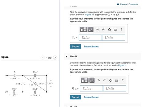 Solved Review Constants Find The Equivalent Capacitance With Chegg