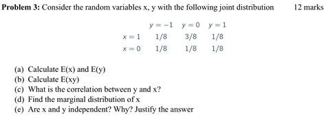 Solved Problem 3 Consider The Random Variables X Y With