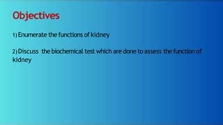 Renal Function Tests Seminar PPT Pptx PPT