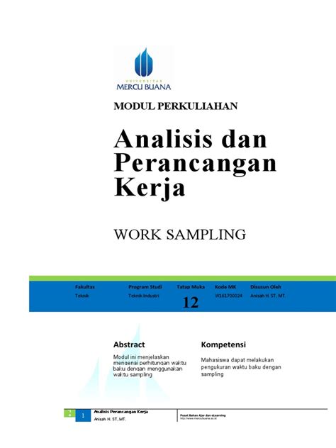 Modul 12 Work Sampling Pdf