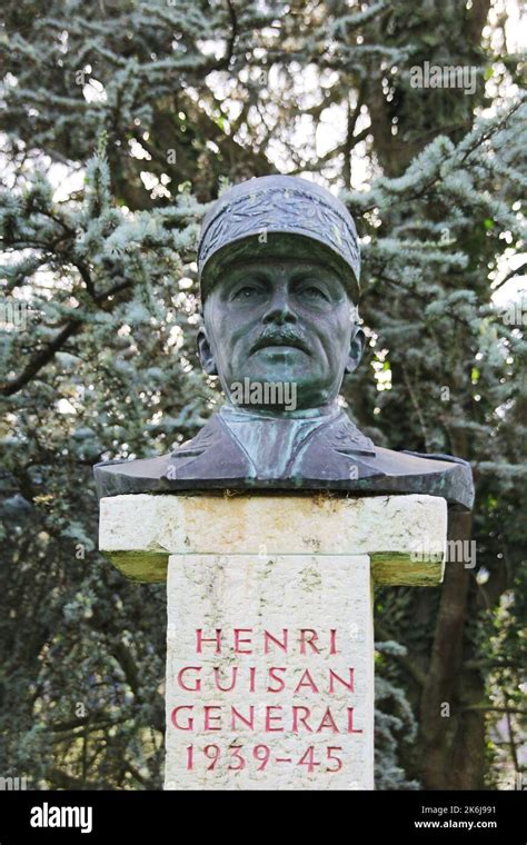 Statue Of General Henri Guisan Who Is Famous For Mobilizing The Swiss