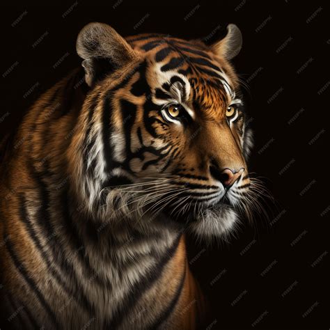 Premium Photo A Tiger With A Black Background And A Black Background