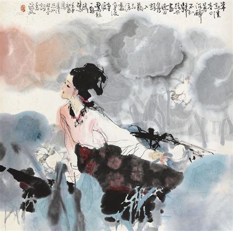 【李清照词意 立轴 设色纸本】拍卖品图片价格鉴赏绘画雅昌艺术品拍卖网