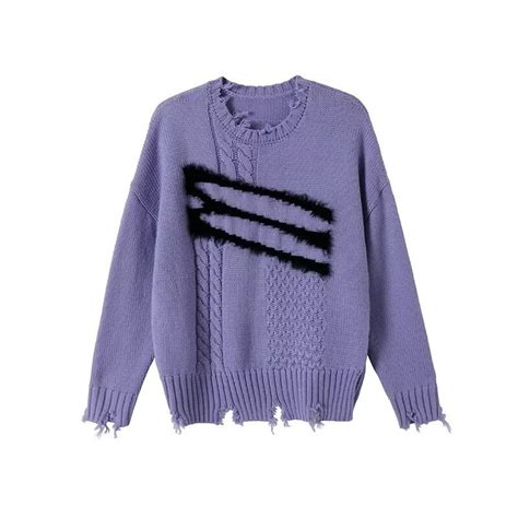 Badu Bg Скъсан пуловер Дамски черен ретро Ins Свободни плетени дамски пуловери Женски корейски