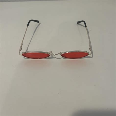 Mens Red And Gold Sunglasses Depop