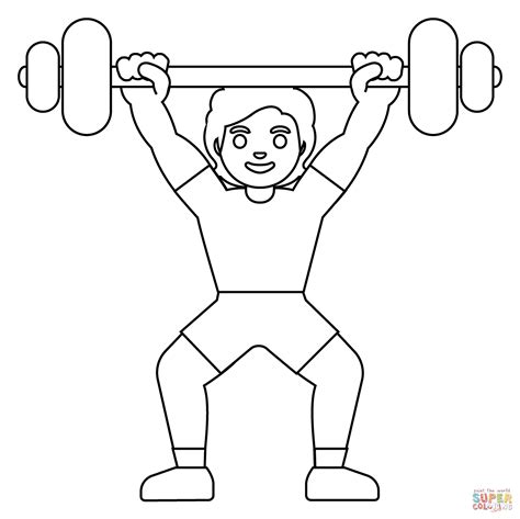 Dibujo De Persona Levantando Pesas Emoji Para Colorear Dibujos Para