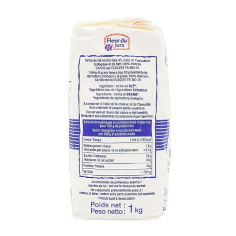 Grossiste Farine T45 Bio Paquet 1kg Fleur Du Jura Ct 10 X 1 Kg Prix