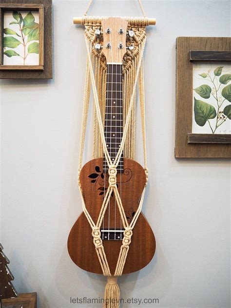 Ukulele Wall Mount Guitar Wall Hanger Macrame Diy Macrame Plant
