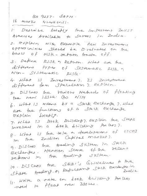 Sapm Important Questions Jmce Pdf