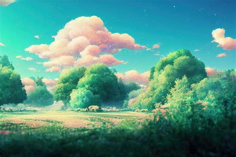 Anime Landscape Tree
