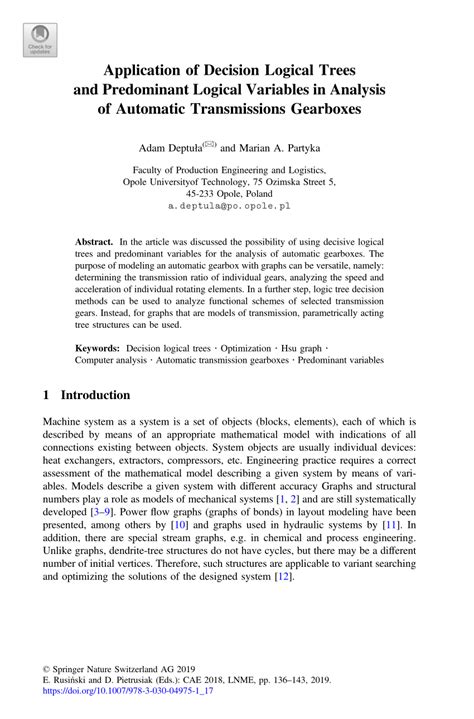 Pdf Application Of Decision Logical Trees And Predominant Logical