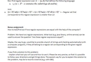Answered Bonus Assignment How To Test Find Out If Two Regular