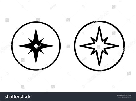 Compass Icon Set Compass Arrow Vector Stock Vector Royalty Free