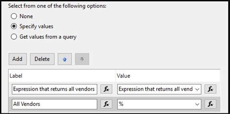 Sql How Do I Add A Wildcard Option As An Available Option For A Ssrs Paramater Stack Overflow