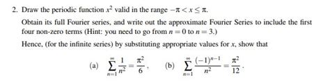 Solved Draw the periodic function r2 valid in the range π
