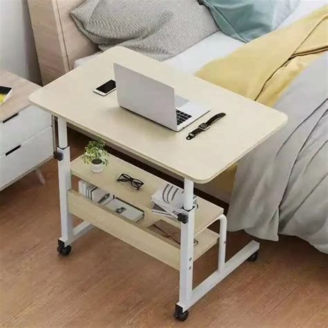 Liftable And Movable Artificial Board Laptop Cart And Stand With Storage