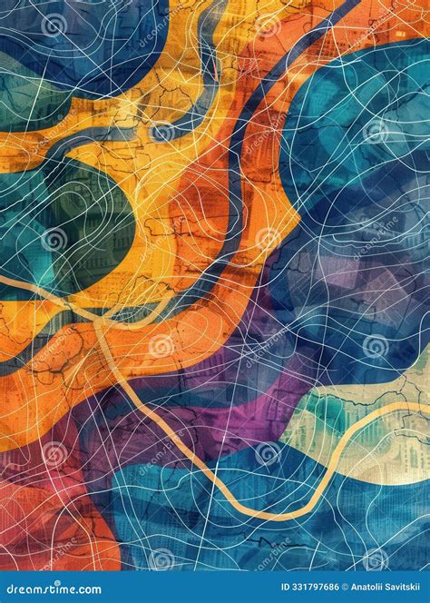Colorful Dynamic Lines Crisscross A Stylized Map Symbolizing