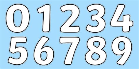 Blank A4 Display Numbers
