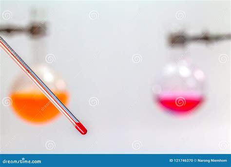 Thermometer Temperature In Laboratory Stock Photo Image Of Mixing Dispenser 121746370