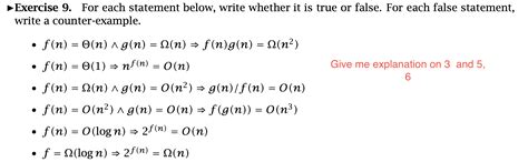 solved exercise 9 for each statement below write whether