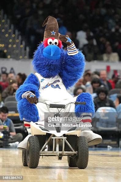 The Washington Wizards Mascot Gee Wiz On The Floor During A Nba News
