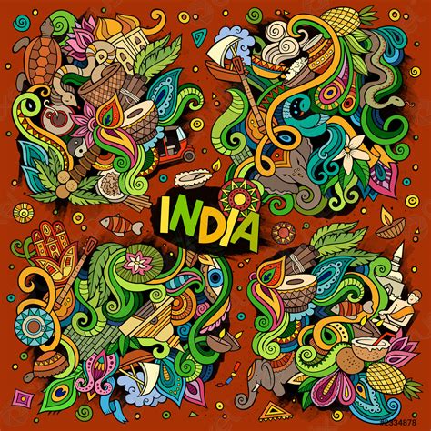 Doodle Cartoon Set Of Indian Designs Stock Vector 2334878 Crushpixel