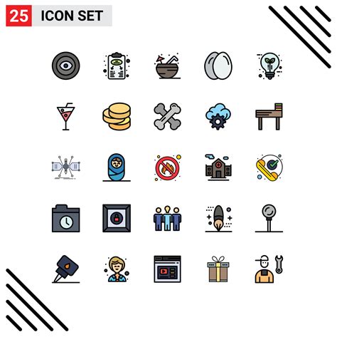 25 User Interface Filled Line Flat Color Pack Of Modern Signs And Symbols Of Eco Life Scheme Egg
