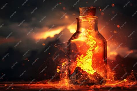 Premium Photo Volcanic Eruption In A Closed Glass Bottle An Erupting