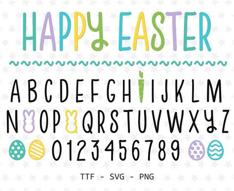 Easter Font Happy Easter Font Ttf Svg Png Easter Bunny Font Etsy