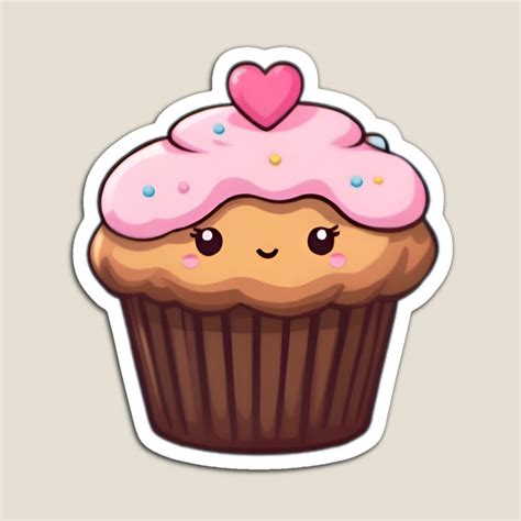 Cute Kawaii Smile Muffin Magnet