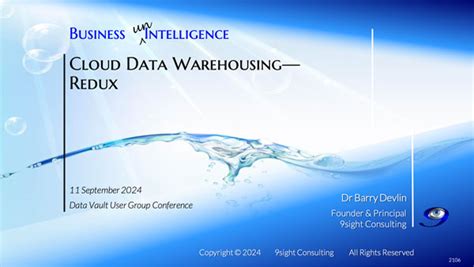 Dvug Barry Devlin Cloud Data Warehousing Redux Conference Download 2024 Pop Up