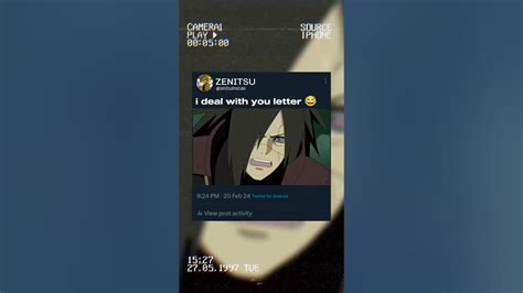 I Deal With You Letter 😂hashirama Narutoshippuden Youtube