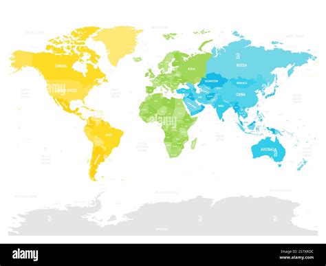 This Vector Illustration Details A Political Map Of The World Highlighting Capital Cities