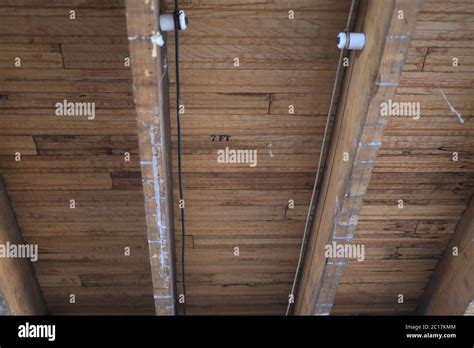 Structural Ceiling Joists And Electrical Wires Stock Photo Alamy