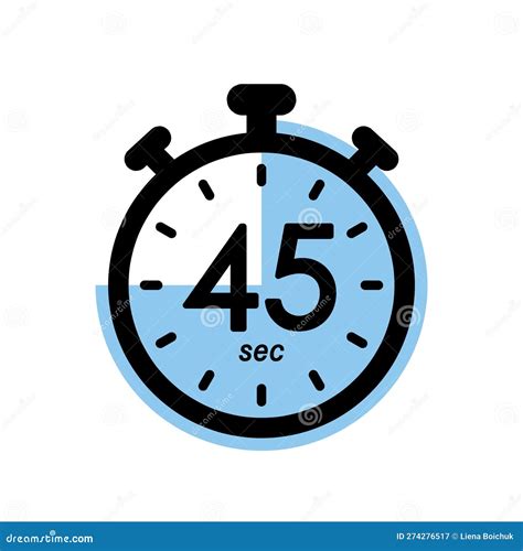Forty Two Seconds Stopwatch Icon Timer Symbol 42 Sec Waiting Time