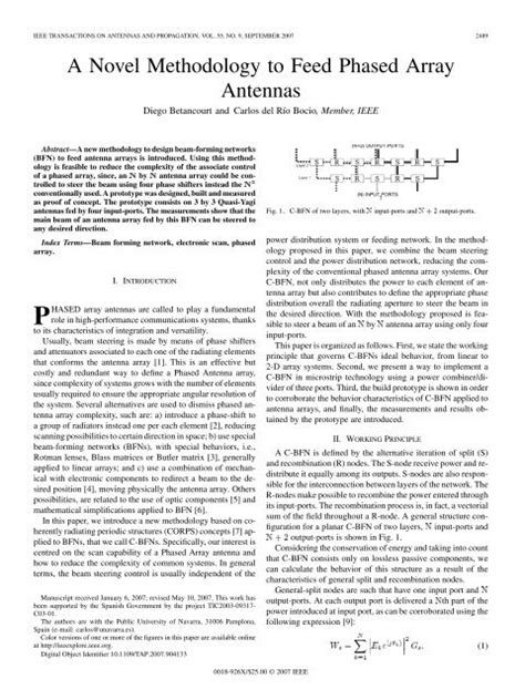 A Novel Methodology To Feed Phased Array Antennas Ieee Xplore