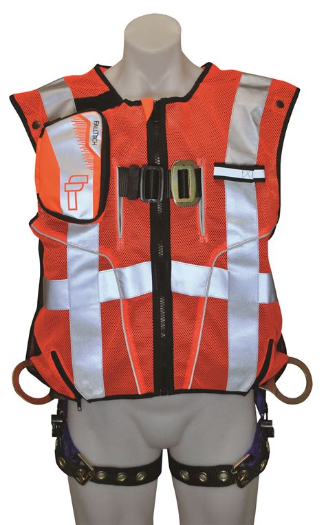 Falltech High Visibility 3 D Ring Vest Climbing Harness Gme Supply