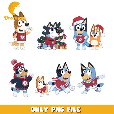 Bluey And Bingo Ncaa Fan Bundle Png Alabama Crimson Tide Png