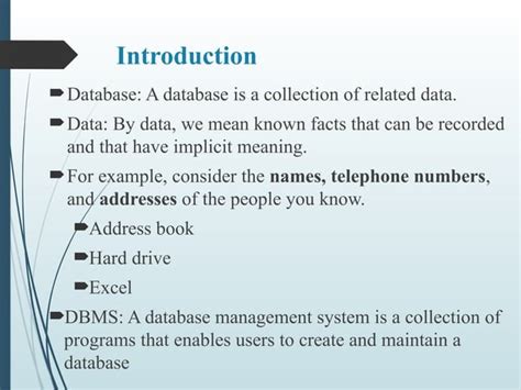 Introduction To Database Management Systempptx