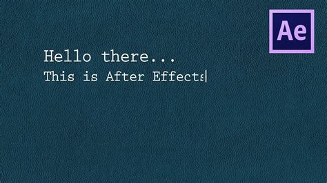 Type Writer Effect After Effects Tutorial Youtube