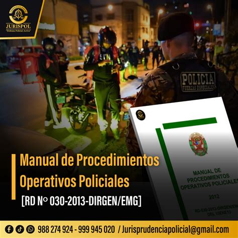 Mapropol Manual De Procedimientos Operativos Policiales 2012 [rd 030 2013 Dirgen Emg] Jurispol