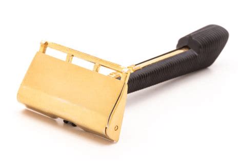 Gem Gold Push Button Single Edge Safety Razor Black Plastic Handle Razor Emporium