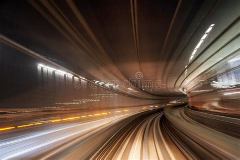 Camino Del Tren De La Falta De Definición De Movimiento Foto de archivo